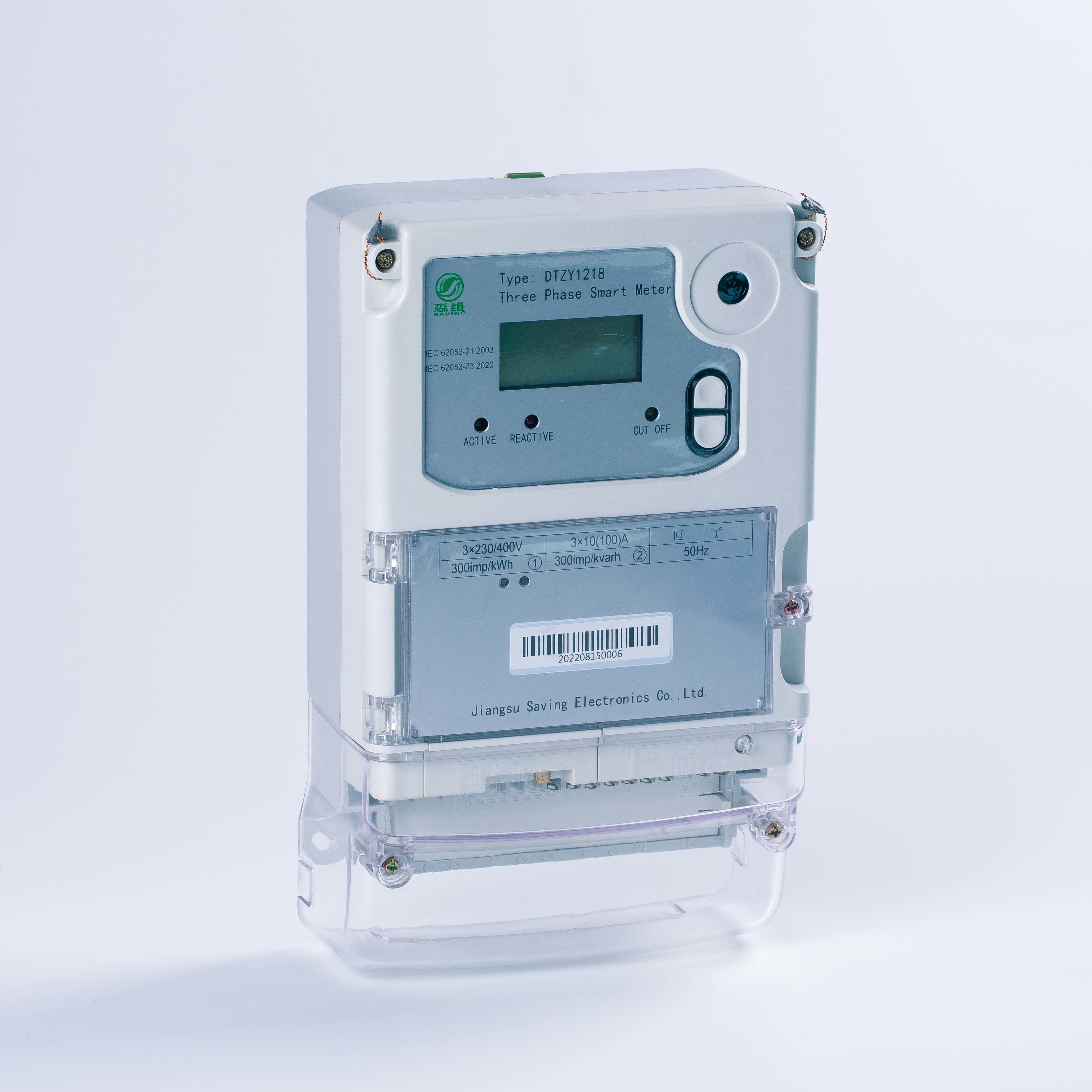 230V White Prepaid Meter Keypad Energy Meter LCD สามเฟสพร้อม RS485